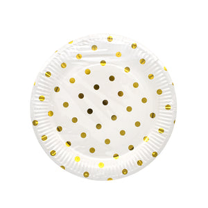 Gold spotty plates – The Party box